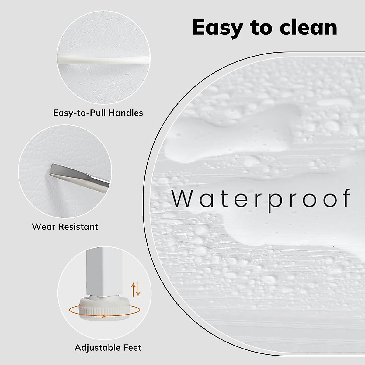 Dresser for Bedroom, 9 Storage Drawers, Anti-Tip Tall Fabric Closet Chests Organizer Tower Furniture with Wooden Top Metal Frame for Clothes, Kids Room, Living Room, Hallway, Entryway (White)