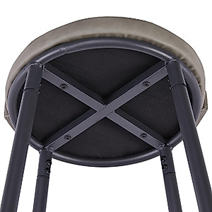 Tiokop Set of 2,Barstools with Back and Footrest,29.3 Inches Tall Seat, Dining Room,Bistro,Modern Armless Kitchen Island Stool,Breakfast Bar Chairs,Solid and Stable,Grey and Black