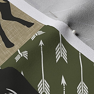 Spoonflower Fabric - Little Man Woodland Wholecloth Camouflage Camo Hunting Deer Boy Printed on Denim Fabric by The Yard - Bottomweight Apparel Home Decor Upholstery