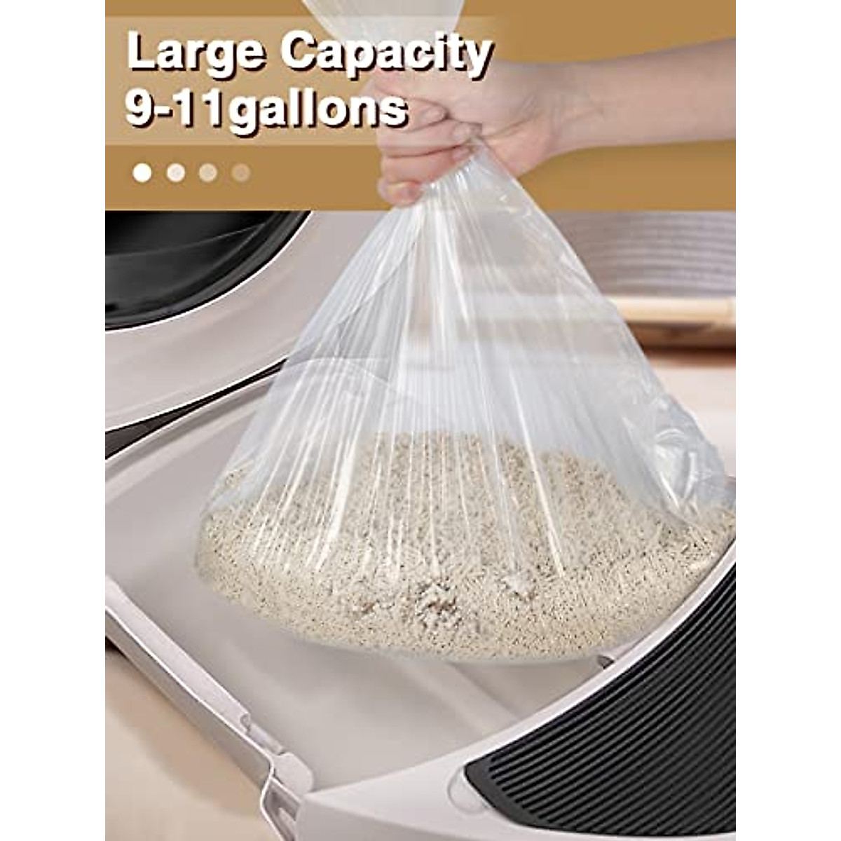 100 PCS Thickened Waste Drawer Liners for Litter Robot 4 All Litter-Robot Models, 9-11 Gallons, Durable Replacement Liner Bags for Disposal of Cat Waste