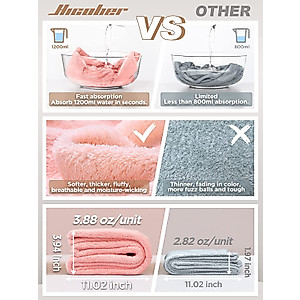 Hicober Microfiber Hair Towel, 3 Packs Hair Turbans for Wet Hair, Drying Hair Wrap Towels for Curly Hair Women Anti Frizz