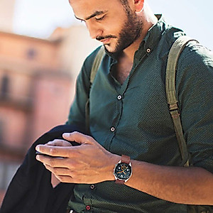 SourceTon Compatible with Huawei Watch GT/GT2 Leather Watch Band and Screen Protectors, Leather Replacement Wristbands (Brown) with Metal Buckle and Screen Films for Huawei Watch GT/GT2