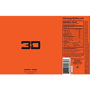 3D Energy Drink - Orange - 12 Cans