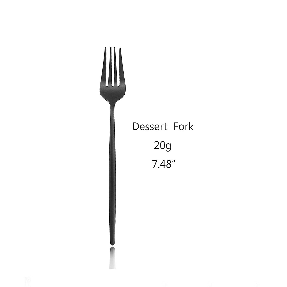 JANKNG Salad Dessert Forks Set of 6, Dessert Forks Set Table Forks Flatware 18/0 Stainless Steel Matte Polishing 7.48-Inch Silverware (Black, 6pcs)