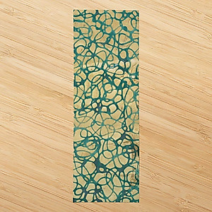 CANVAS ON DEMAND Yoga and Pilates Non-Slip Fitness Mat with Carrying Strap (Jeweled Panel in Gold) 24"x70"