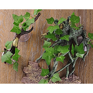 IBWell Resin Reptile Corner Branch Terrarium Plant Decoration with Suction Cup for Amphibian Lizard Snake Climbing Ornament