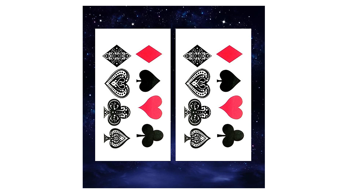 Oottati Cute Temporary Tattoo Hearts of Spades Set of 2