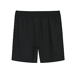 Weintee Women's 7" Inseam Plus Size Linen Shorts with Pockets 2X Black