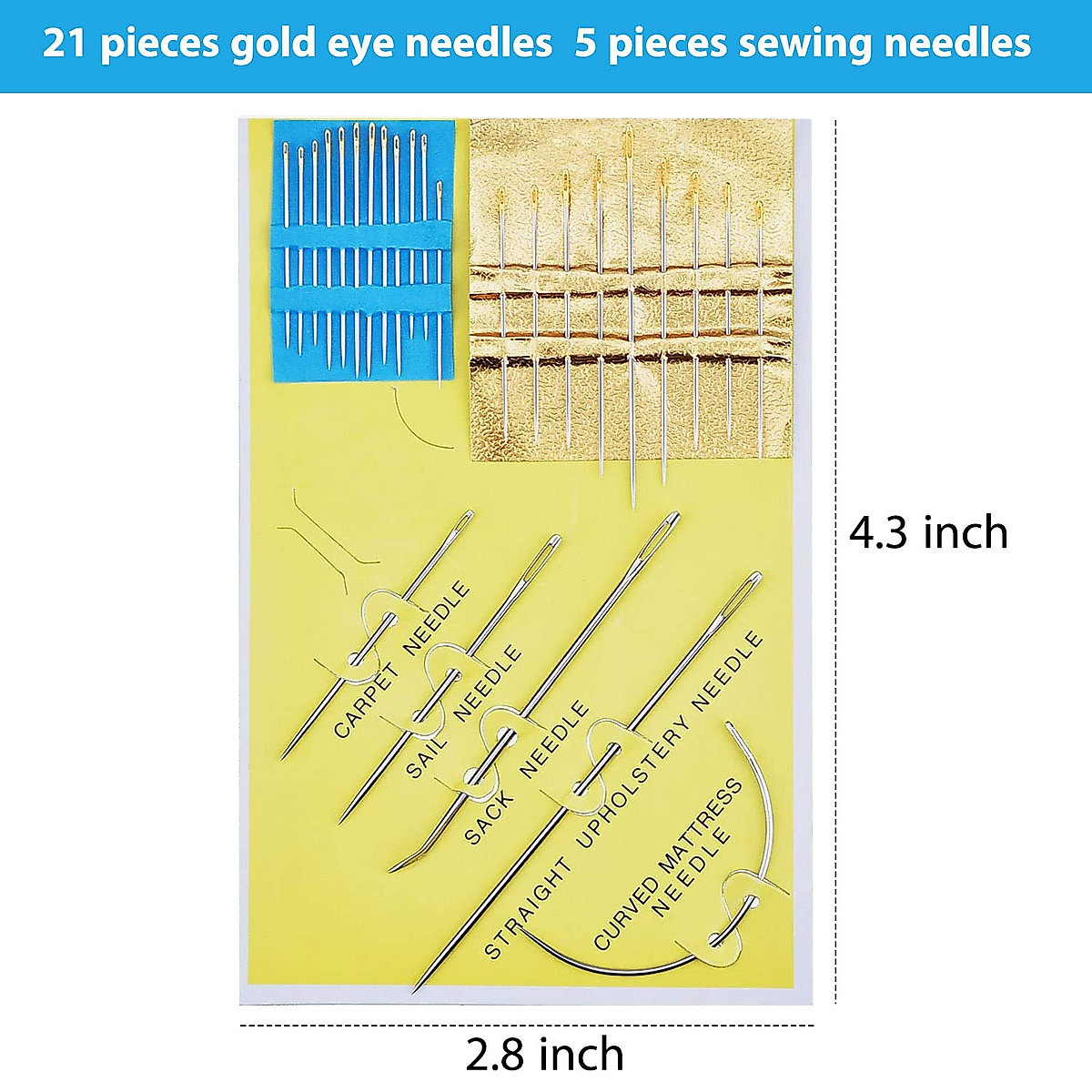 6 Rolls Strong Upholstery Thread High Strength Sewing Waxed Thread with Hand Stitching Needle Set for Denim Leather Craft DIY Machine (White, Black, Light Grey, Dark Blue, Khaki, Coffee, 0.55 mm)