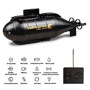 YEIBOBO ! 6 Channels Mini RC Submarine Toy (Black)