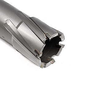 Annular Cutter Carbide JESTUOUS 3/4 Inch Weldon Shank 2 Cutting Depth 1-1/4 Cutting Diameter TCT Two Flat Bit for Drill Press with Pilot Pin