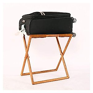XJJUN-Luggage Rack Luggage Rack, Hotel Luggage Rack, Hotel Mahogany Leather Folding Rack, Bedside Clothes, Guest Room Cabinet (Color : A, Size : 43x43x30cm)