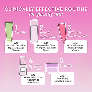 Glow Recipe Fruit Babies Skincare Kit - Gift Set with Retinol Eye Cream, Oil Free Face Moisturizer, BHA PHA Facial Toner, Hyaluronic Acid Serum & Niaciniamide Dew Drops Serum