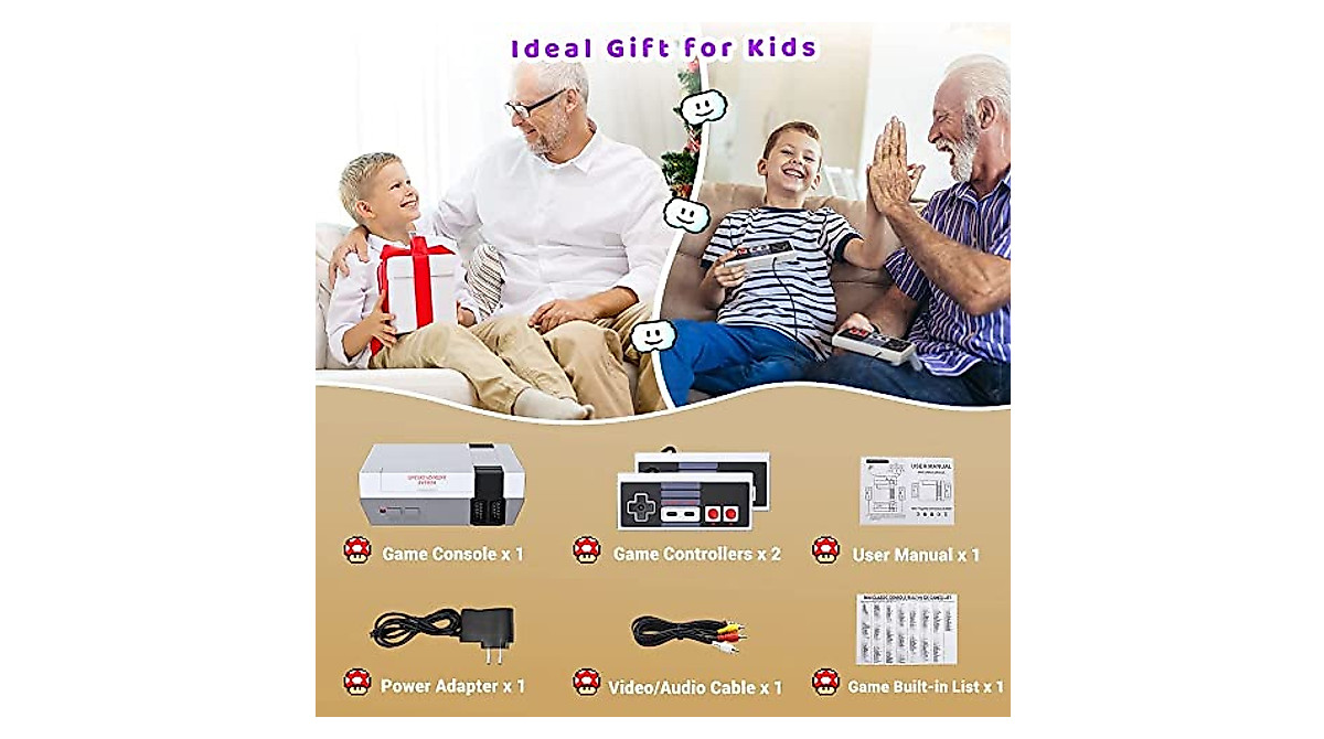 Classic Mini Retro Game Console with 620 Games - Perfect Gift for All Ages