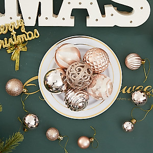 100PCS Shatterproof Christmas Tree Ball Ornaments, Assorted Baubles Set with Glitter - For Holiday Decor