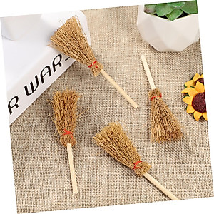 WOONEKY 72 Pcs Mini Red Rope Broom 24pcs (Large Broom) Mini Witches Broomsticks Mini Cinnamon Brooms Stick Halloween Decorations Wizard Flying Broom Witch Broom Decoration Brown Pine Wood