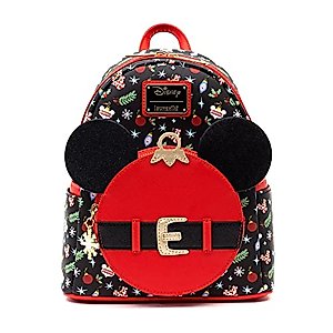 Loungefly Disney Mini Backpack, Mickey Mouse Ornament Holiday Mini Backpack, Magic Kingdom