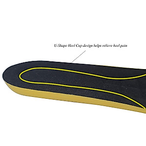 Wnnideo Thick Memory Foam Shoes Insert with Arch Support - Premium Cushioning Orthopedic Shoe Insoles for Heel Pain & Plantar Fasciitis, Running, Hiking, Working Men & Women (Black Size 9.5)