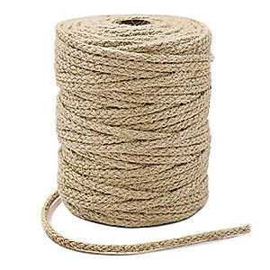 Tenn Well Jute Twine, 200Feet 3.5mm Braided Jute Rope, Natural Twine String for Crafts, Gift Wrapping, Gardening, Macrame Projects