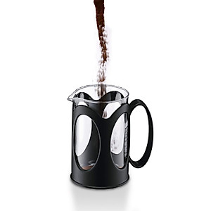 BODUM 10683-01 Kenya French Press Coffee Maker, Borosilicate Glass - 4-Cup (0.5 L), Black