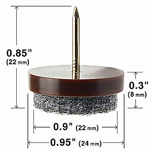 Nail-on Felt Pads X-PROTECTOR 40 PCS - 0.95" Felt Furniture Pads - Felt Chair Pads for Hardwood Floors - Floor Protectors for Furniture Legs - Best Furniture Sliders for Hardwood Floors (24 mm)!