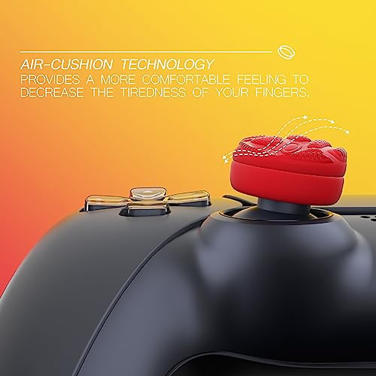 PlayVital Thumbs Cushion Caps Thumb Grips for ps5/4, Thumbstick Grip Cover for Xbox Series X/S, Thumb Grip Caps for Xbox One, Elite Series 2, for Switch Pro - Raindrop Texture Design Passion Red