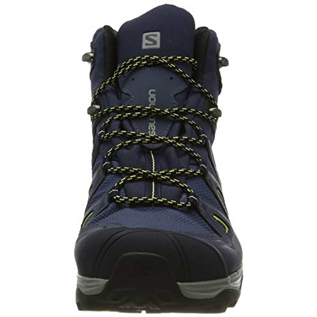 Salomon X Ultra 3 MID Gore-TEX Hiking Boots for Women, Crown Blue/Evening Blue/Sunny Lime, 8