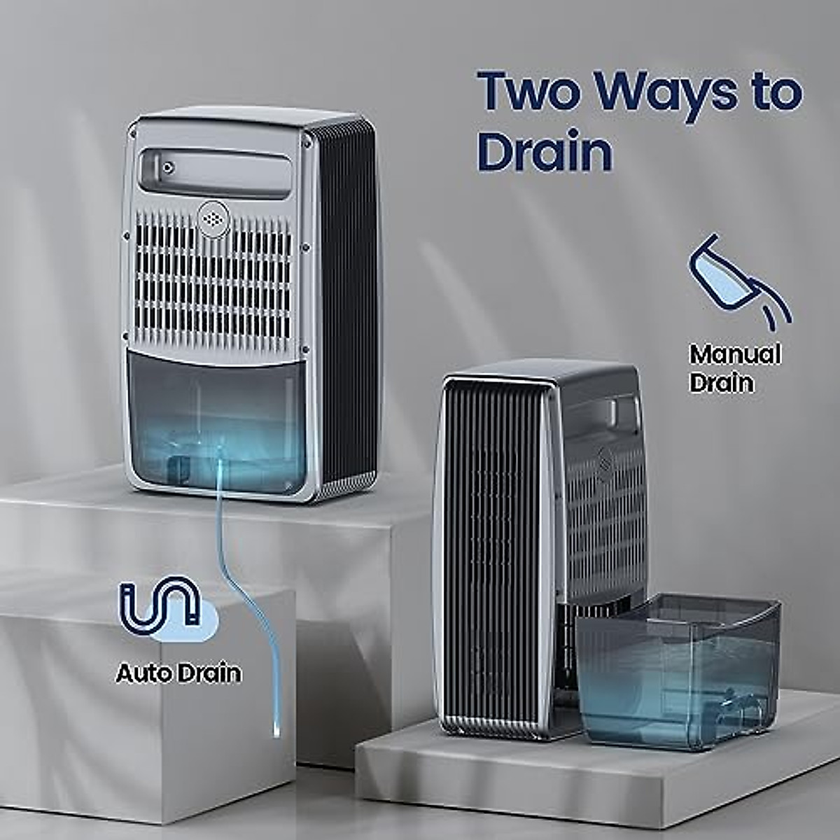 AlohaAir Dehumidifier for Home with Drain Hose, 95 OZ Dehumidifiers for Room, Quiet, Aromatherapy, Timer, Auto Shut-off, Dehumidifiers for Bathroom, Bedroom, Closet, RV & Basement