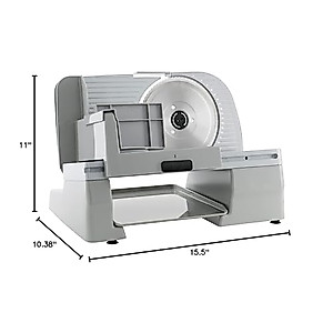 Chef'sChoice 609A Electric Meat Slicer with Stainless Steel Blade Features Slice Thickness Control and Tilted Food Carriage Easy Clean, 7-Inch, Silver