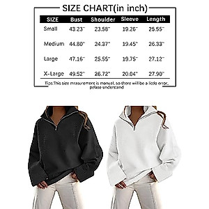 LILLUSORY Women's Black Oversized Quarter Half Zip Up Pullover Sweaters 2023 Fall Cashmere Fuzzy Knit Chunky Warm Light Lightweight Trendy Clothes Outfits