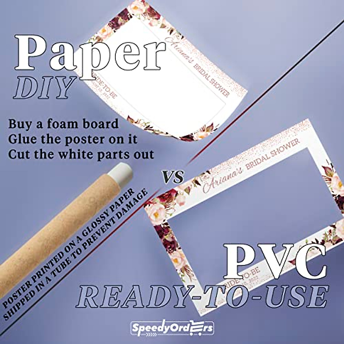 Rose Gold Bridal Shower Photo Booth Frame - Custom Bridal Shower Frame Photo Booth - Personalized Bridal Shower Photo Booth Sign