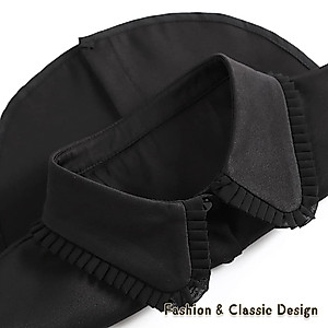 LoudSung Detachable Half Shirt Blouse False Collar Folding Design for Women Girls Black