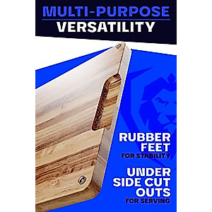 DALSTRONG Teak Wood Cutting Board - 22" x 15" Large Size - Tight Wood Grain - - Laser-Engraved Measurements & Juice Groove - Kitchen Chopping Board - Serving - Large Cutting Boards - Gift Packaging