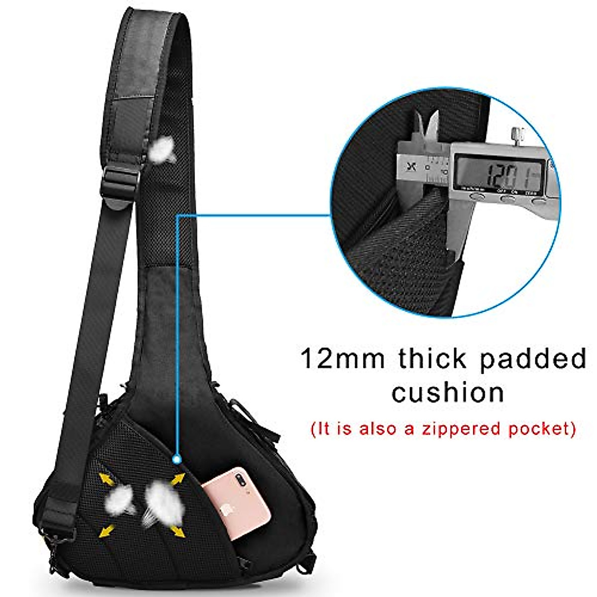 CADeN Camera Bag Sling Backpack Camera Case Waterproof with Rain Cover Tripod Holder, Compatible for DSLR/SLR Mirrorless Cameras (Canon Nikon Sony Pentax) and Accessories Black