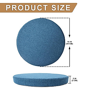 M Mute Touch 4PCS Outdoor Bar Chair Cushion | Waterproof Patio Round Seat Cushions | 16''x2'' Chair Cushion with Removable Cover and Handle for Outdoor Furniture, Garden (Dark Grey)