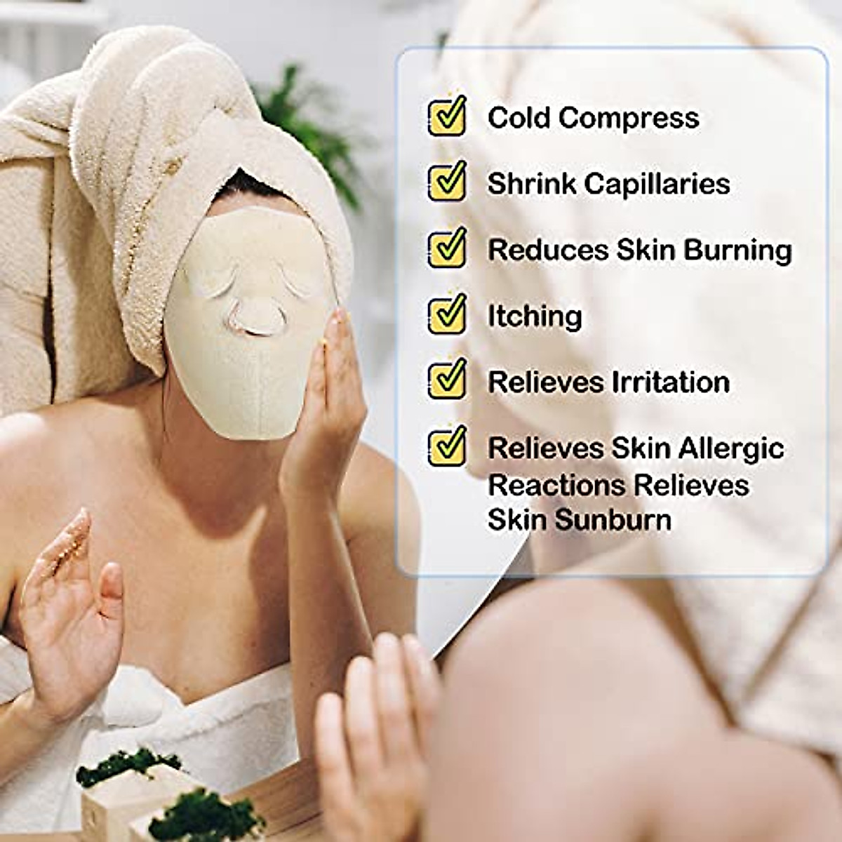 2 Pieces Towel Mask Reusable Face Towel Mask Facial Steamer Towel Moisturizing Towel Mask Beauty Skin Care Mask for Women Girls