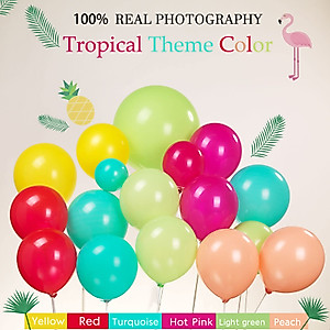 Flamingo Tropical Balloon Garland kit Hot Pink Teal Orange Mylar Pineapple Palm Ballloon arch For Summer Beach Hawaiian Luau Aloha Birthday Baby Shower Party Decorations