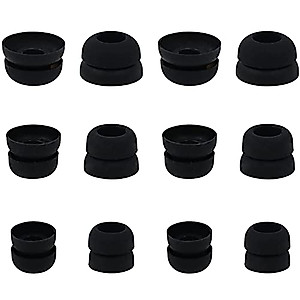 ALXCD Double Flange Eartips Compatible with Beats Studio Buds & Fit Pro, S/M/L Sizes 6 Pairs Double Flange Earbud Tips Ear Tips, Compatible with Beats Studio Buds, Black SML