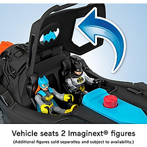 Fisher-Price Imaginext DC Super Friends Batman Toy, Lights & Sounds Batmobile with Batman Figure for Preschool Kids Ages 3+ Years