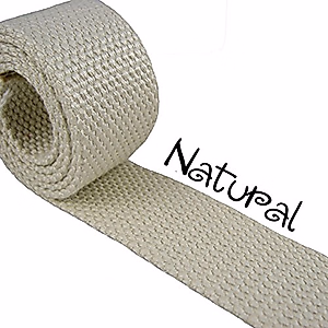 Natural - Heavy Canvas Webbing Roll 1.25" for Key Fobs, Purse Straps, Belting (5 Yard Roll)