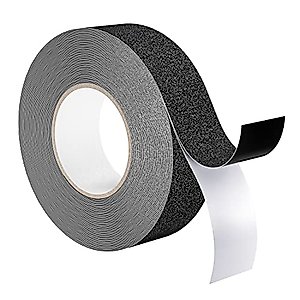 Houseables Grip Tape, Anti Slip, Traction, Friction, Grit, Skid, Treads, 2" x 60 Ft, Black, Adhesive Decking Strips, Non Abrasive for Safety, Steps, Stairs, Ramp, Skateboard, Outdoor, Ladder, Boat