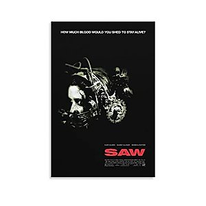FUWE Horror Movie Saw Locandina Poster Poster Decorative Painting Canvas Wall Art Living Room Posters Bedroom Painting 12x18inch(30x45cm)