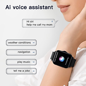 ANDFZ Smart Watch(Receive & Dial), 2023 Newest 1.85" TFT HD Full Touch Screen, Smart Watch for Men Women, SmartWatchs with Health Tracker/Fitness Tracker/Call/Text/AI Voice Assistant