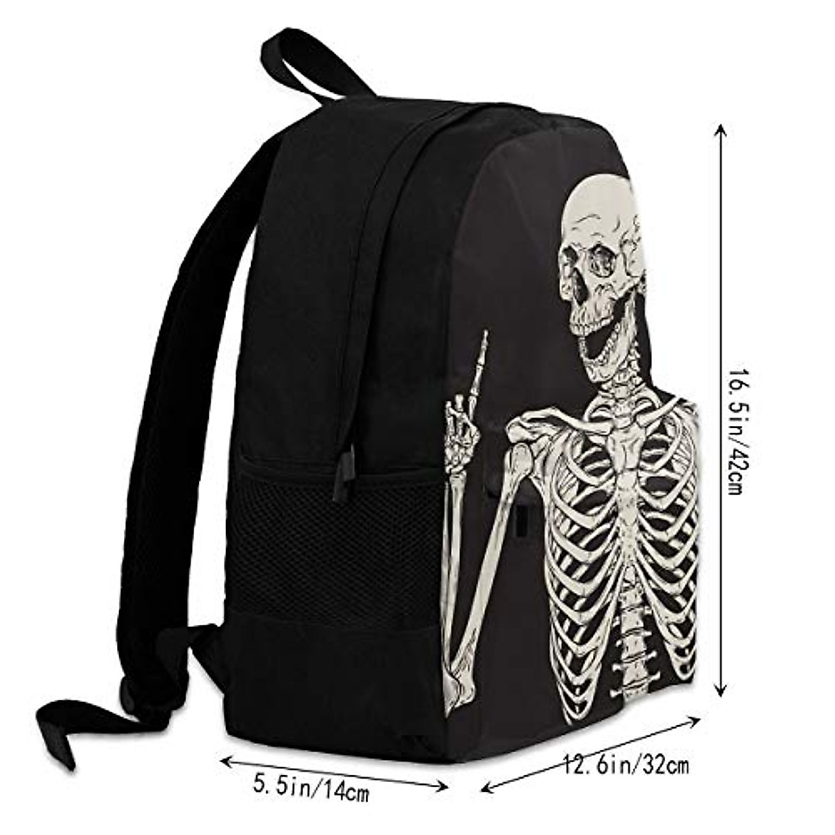 Cool Halloween Laptop Backpack Rock Roll Skull Hippie Tablet Bag Travel Business College Rucksack Casual Outdoor Camping Daypack for Women Men
