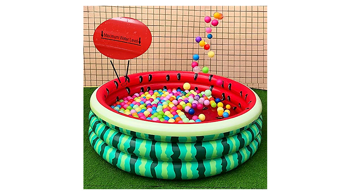 Watermelon Kiddie Pool 60"X15" for Kids - Fun Summer Water Play