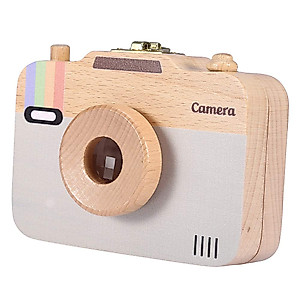 Yunnyp Wooden Simulation Camera Toy Tooth Storage Box,Baby Milk Teeth Hair Holders Preservation Box Collection Gift