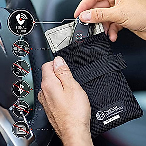 Mission Darkness Faraday Bag for Keyfobs (2-Pack) // RF Shielding Protective Case for Smart Always On Keys Fobs Transmitters Small Electronics Vehicle Security Anti-Hacking Block Signal Relay