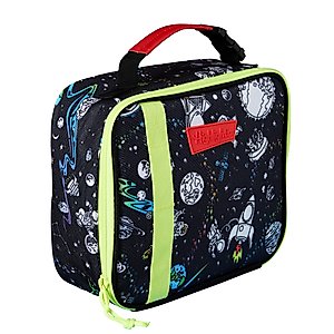 Highlights for Children Lunch Box for Kids, Reusable Insulated Lunch Boxes for Boys and Girls, Food-Safe Easy-Clean Lunch Bag for School (Space Glow-in-the-Dark - Black)