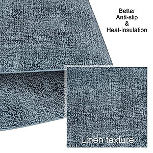 Homaxy Faux Leather Heat Resistant Placemats for Dining Table Set of 6, Waterproof Wipeable Washable PU Table Mats, Easy to Clean Anti-Slip Place Mats, 11.8" x 17", Blue