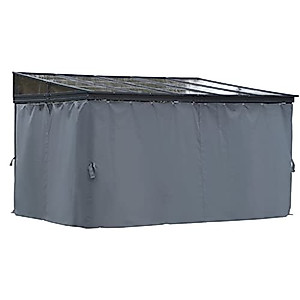 UXZDX 13' X 9.5' X 8' Hardtop Gazebo with Netted Curtain, Outdoor Porch Patio Gazebo, Durable Aluminum Frame for Garden